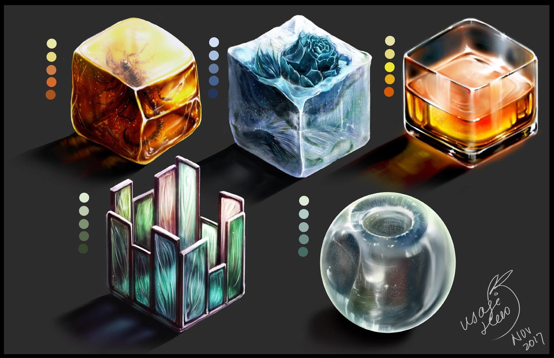 Usagi Christy Lam - Texture Cubes Studies.
