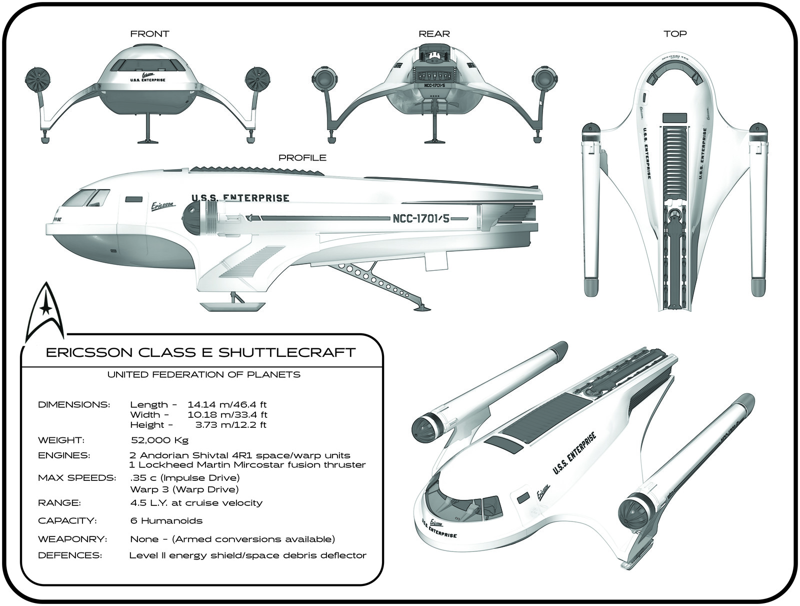Vance Bergstrom - Matt Jefferies Star Trek TOS Shuttle