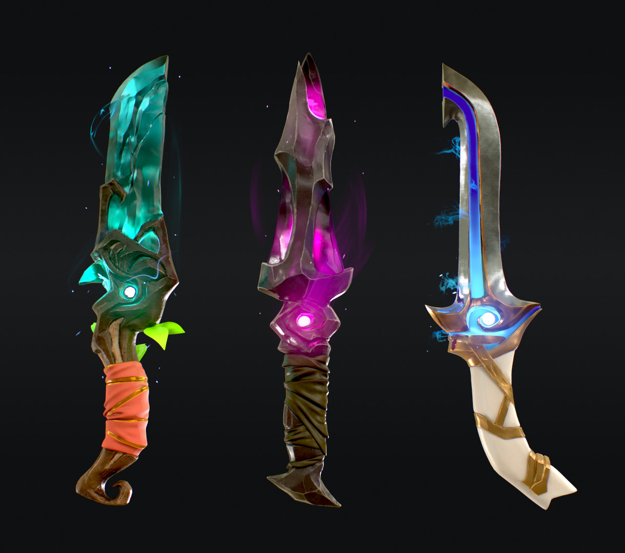 ArtStation - Stylized Fantasy Daggers.