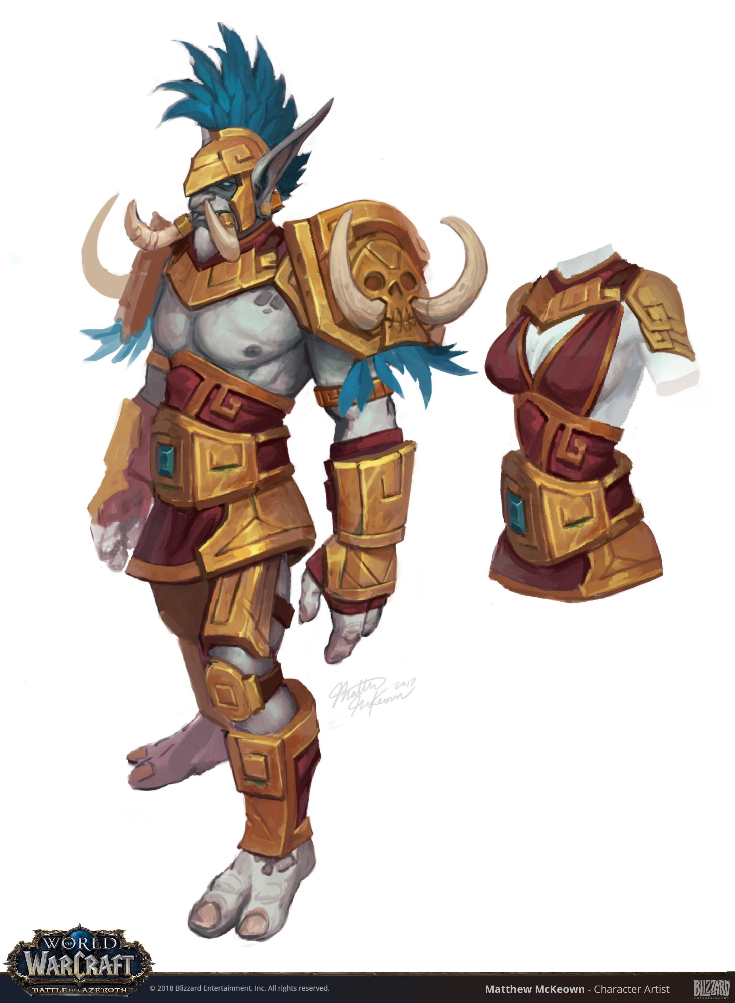 Matthew McKeown - World of Warcraft - Zandalari Plate Quest Set Concept