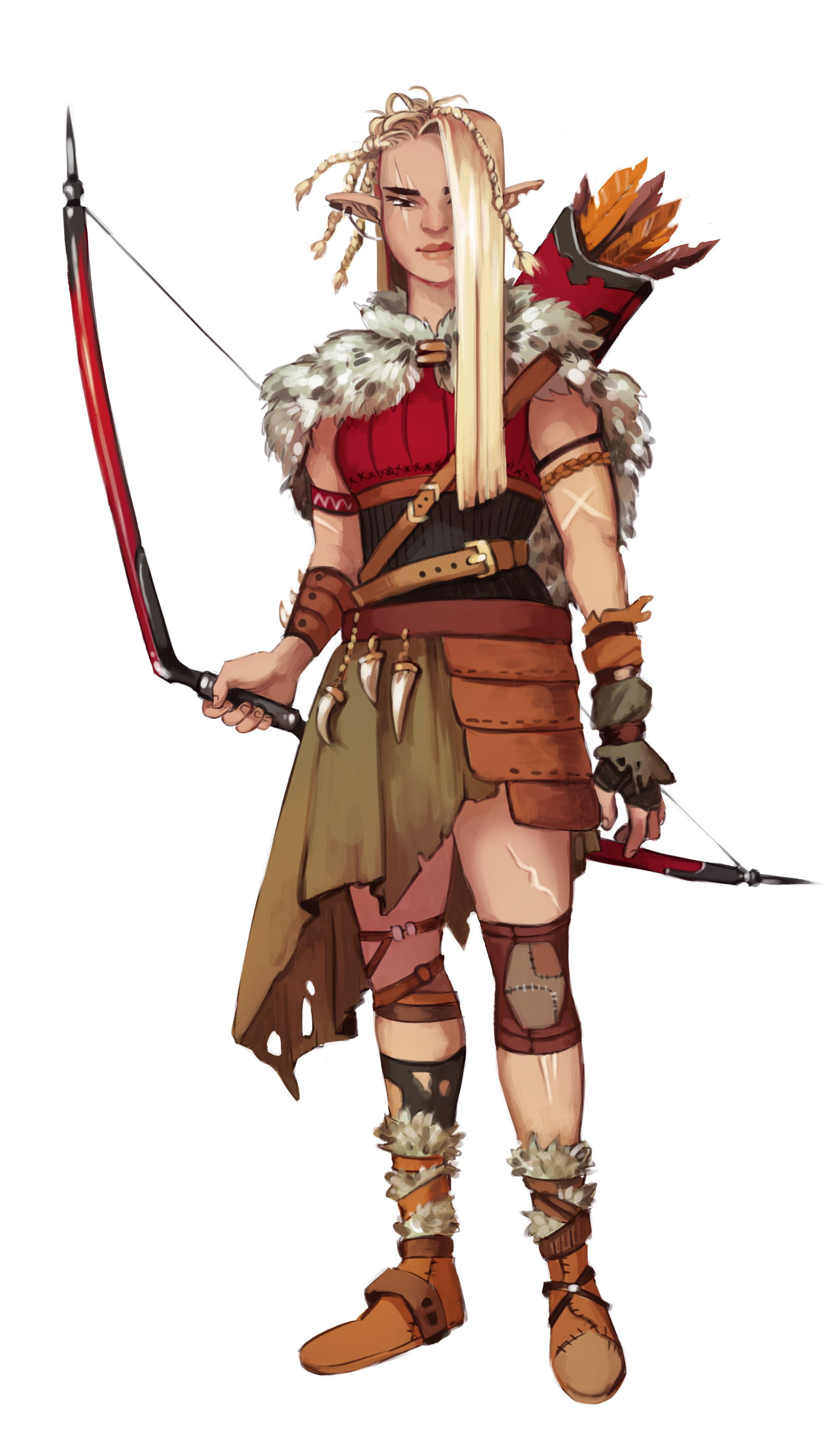 ArtStation - Half-elf Barbarian concept