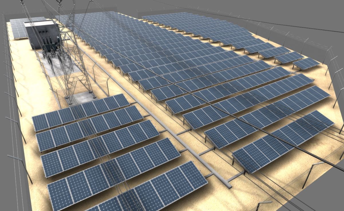 ArtStation - Model of a solar power plant. This is not a aerial scan! :)