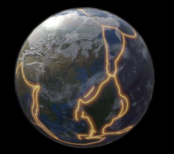 saVRee 3D - Tectonic Plates Mapped Onto The Earth