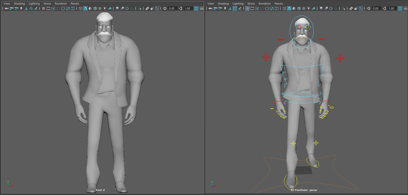 ArtStation - mans rig and animations stage