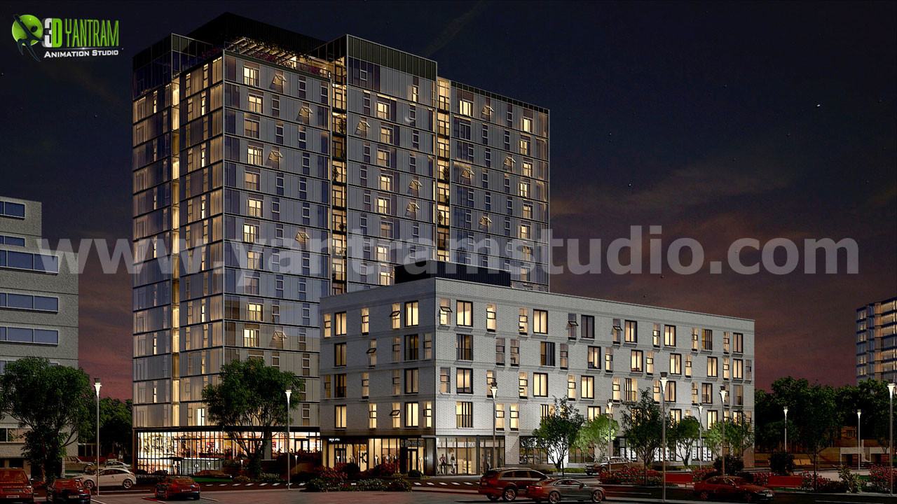 Yantram Architectural Design Studio - Modern High Rise Building 3D ...