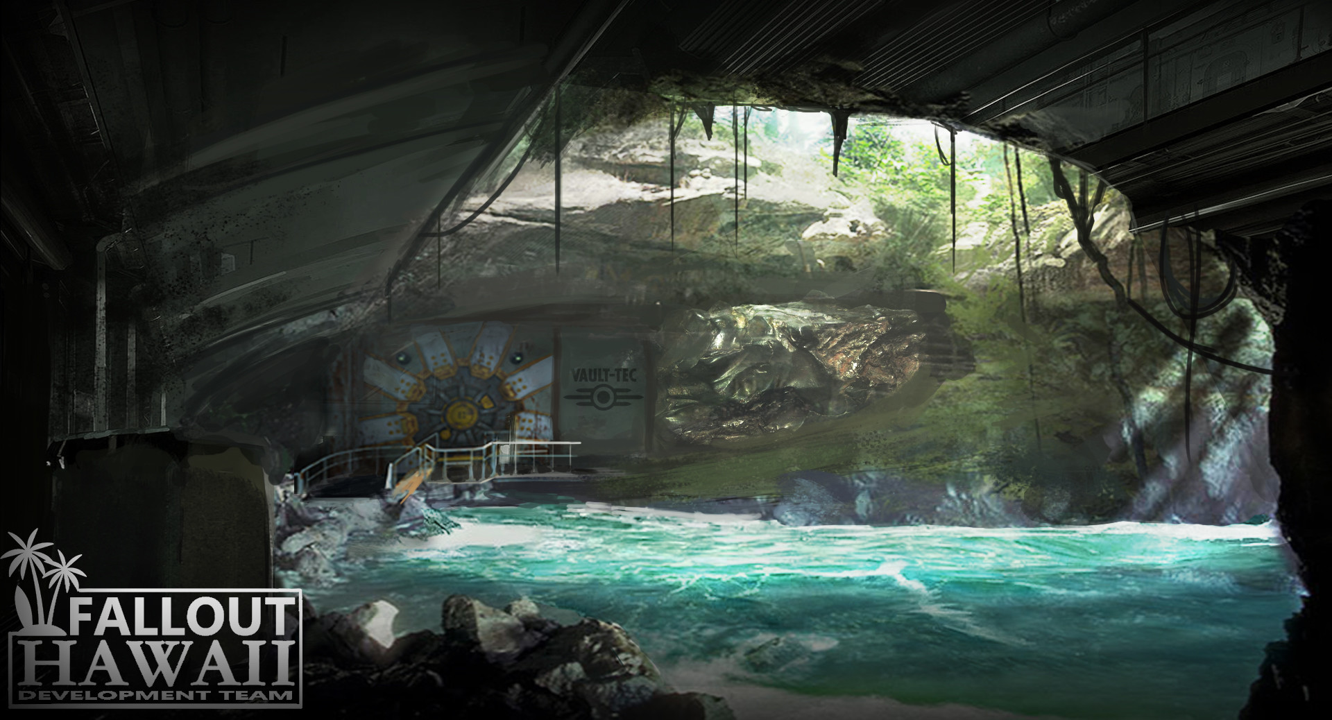 ArtStation - Fallout Hawaii: Vault in the seacave