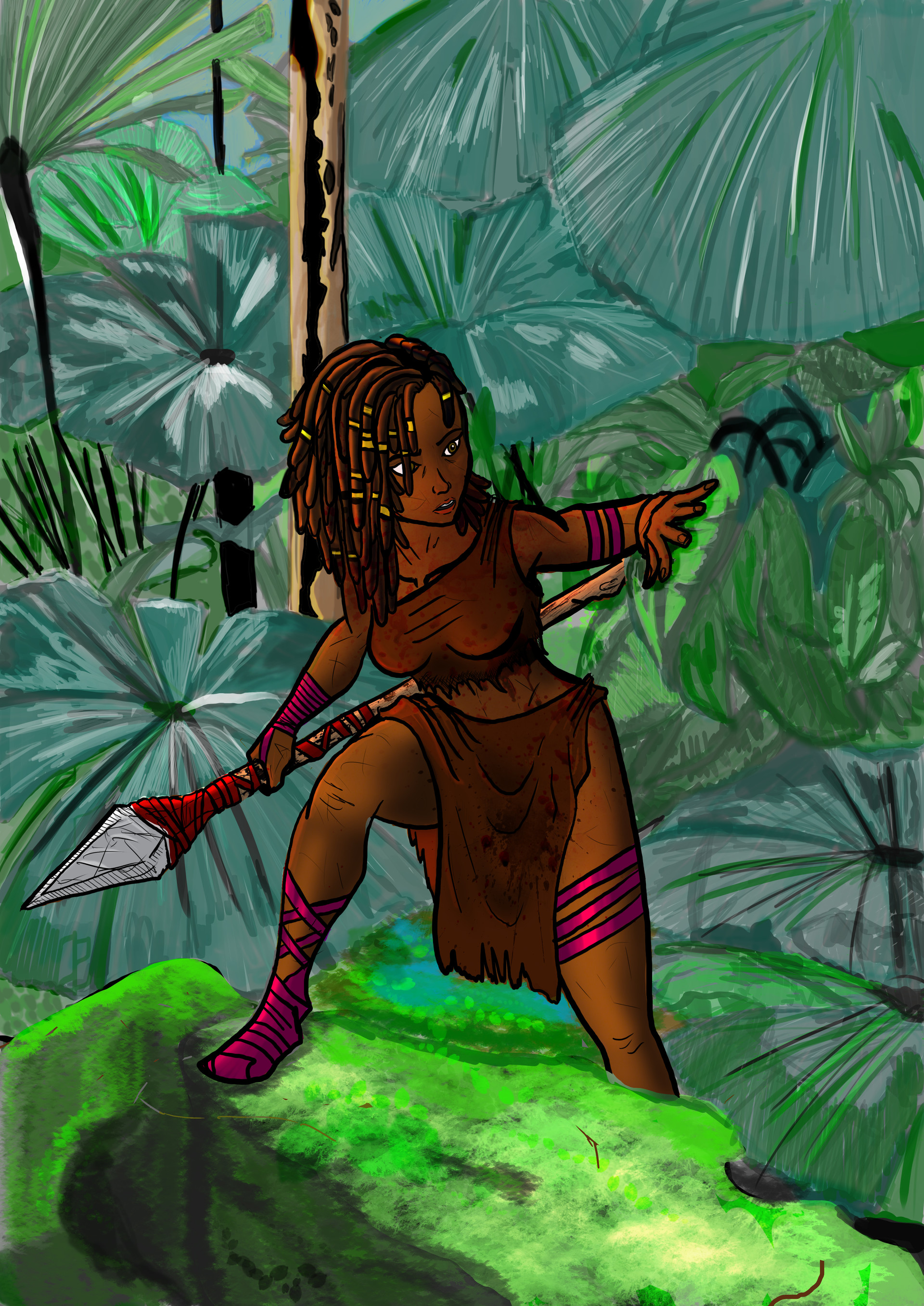 how to draw a jungle girl