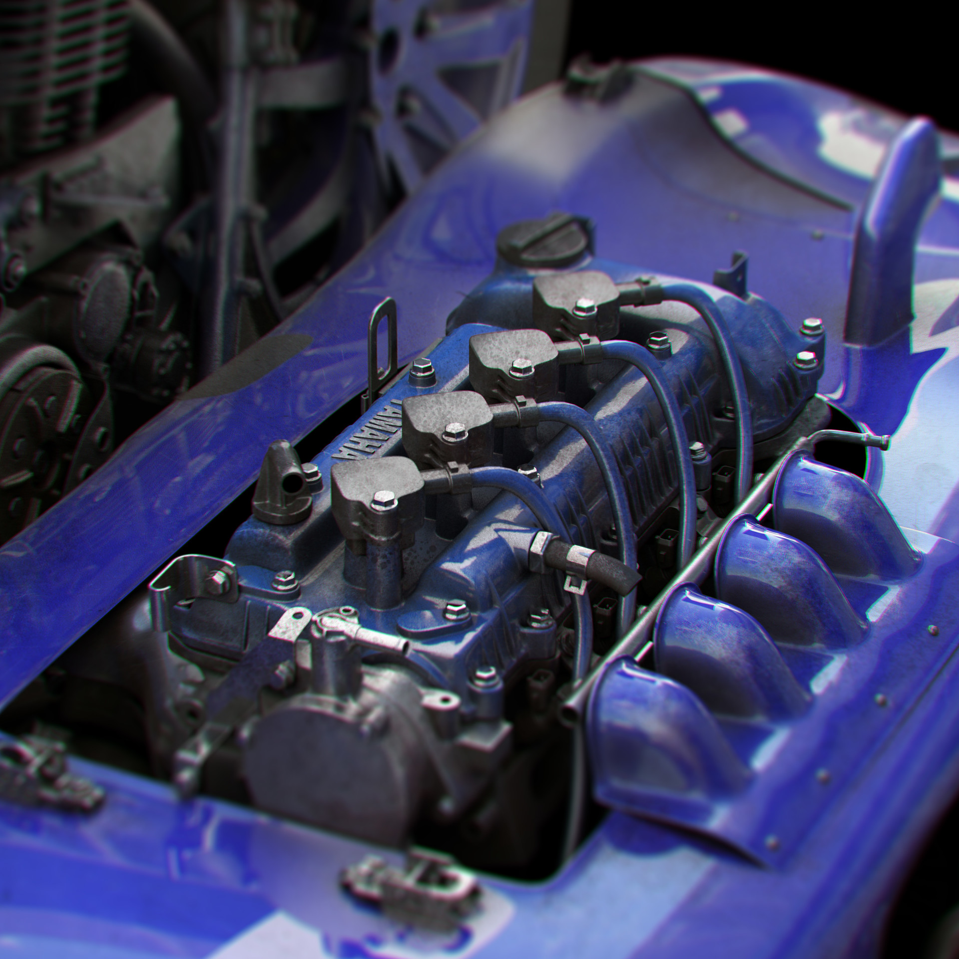 ArtStation - YAMAHA DOHC L4 Engine