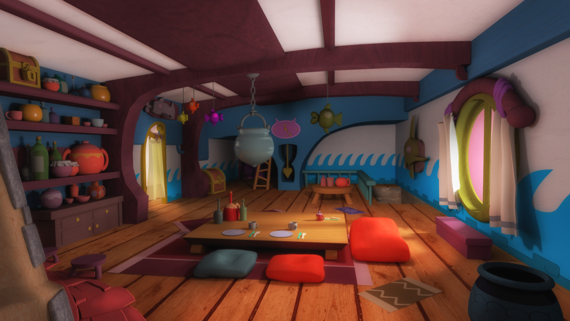 animated house interior
