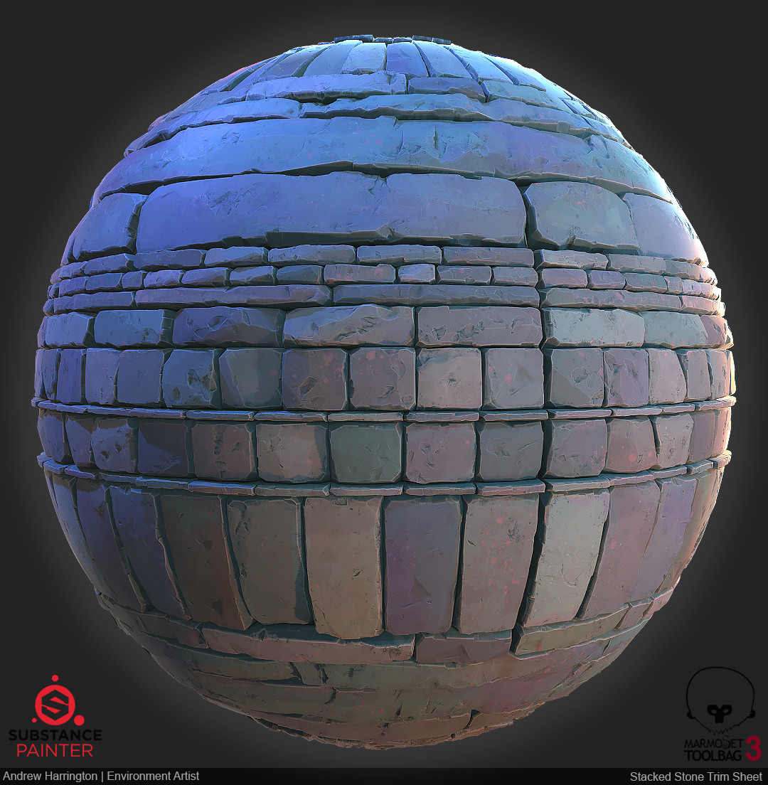 ArtStation - Stylized Stacked Stone Trim Sheet