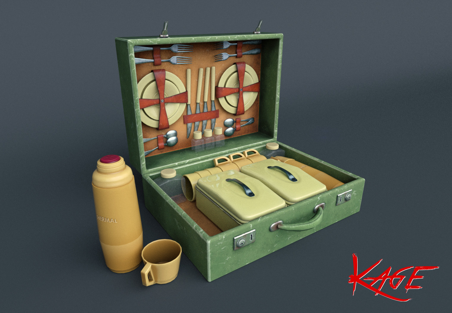 ArtStation - Vintage Picnic Set - low poly