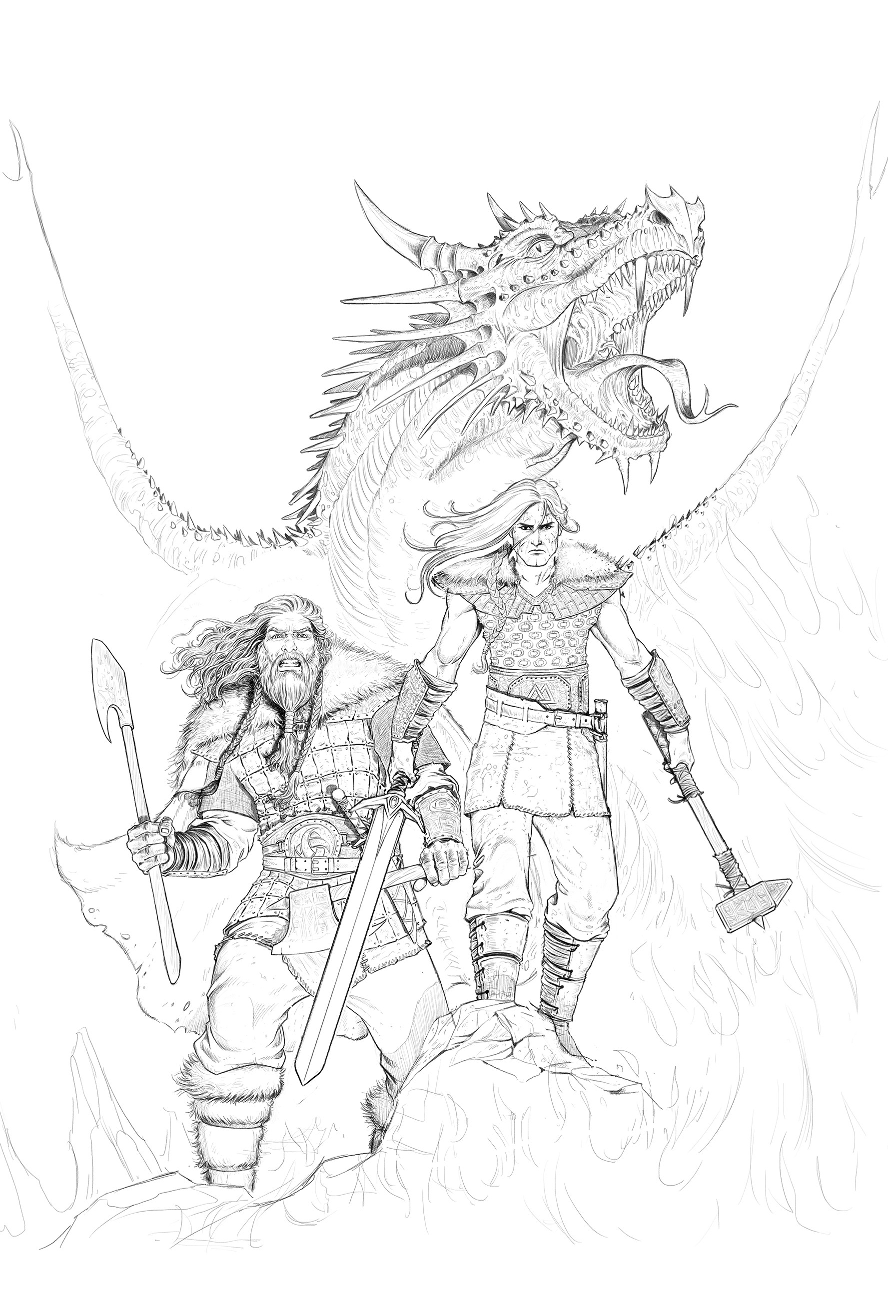beowulf and dragon coloring pages