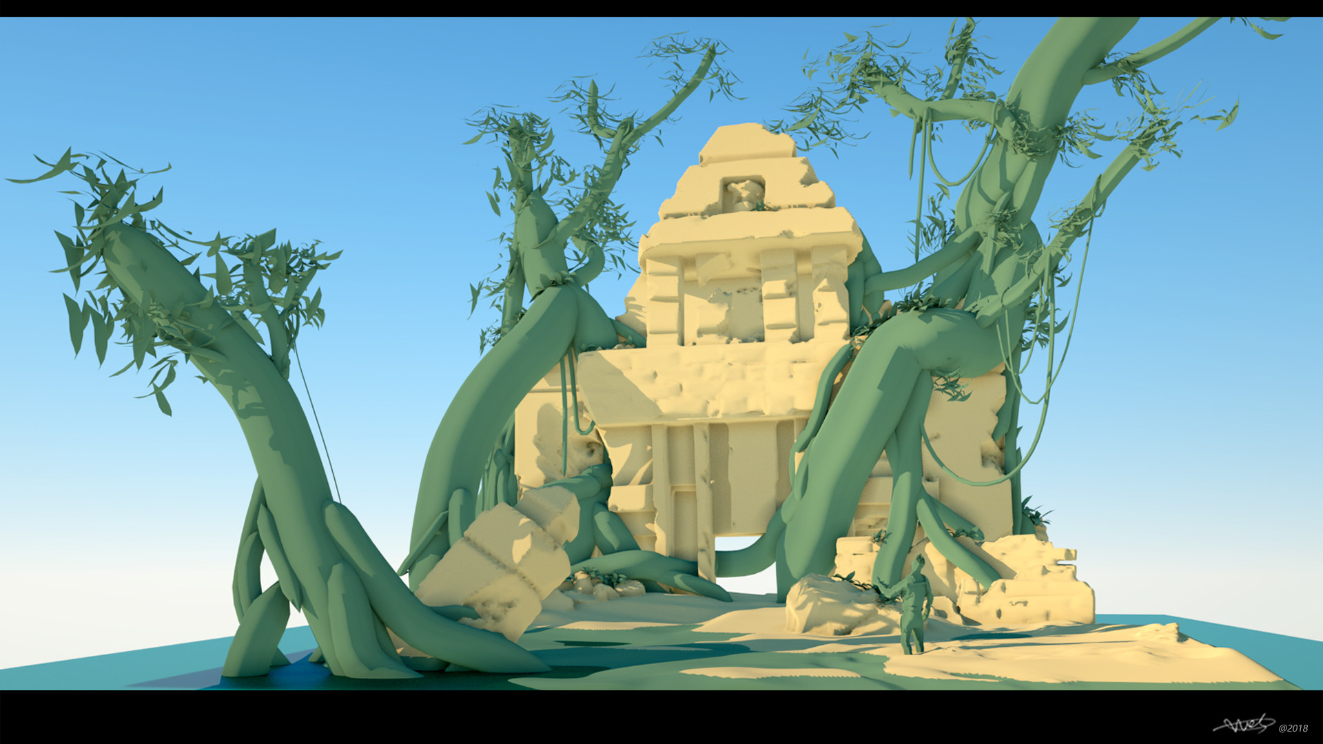 wes x - Lost temple in jungle