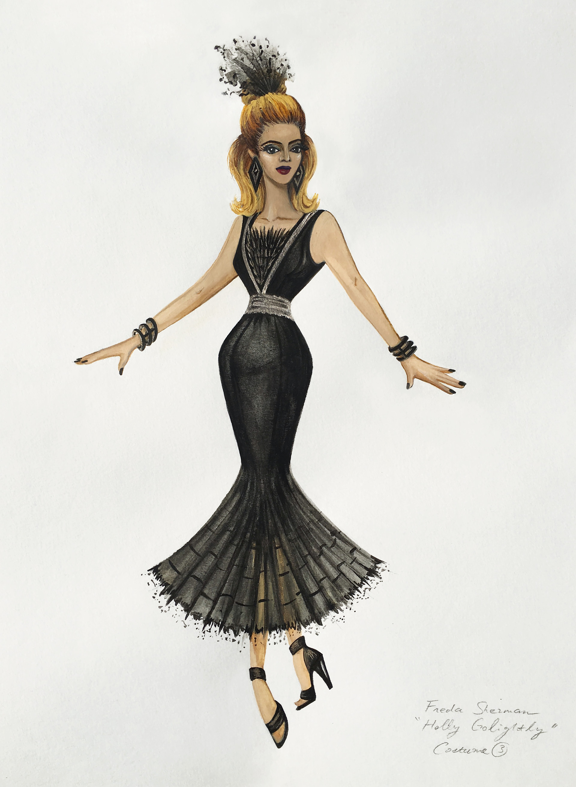 Freda Sherman - Holly Golightly's Costume Sketches