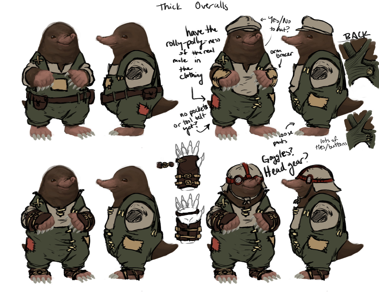 mole drawing standing