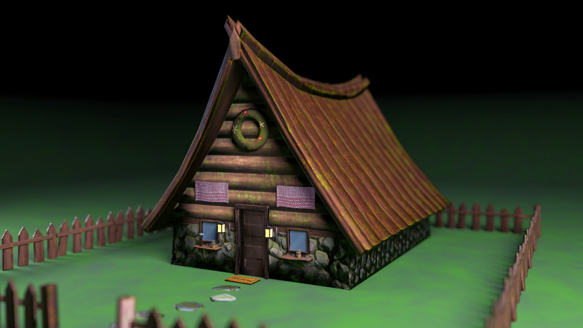ArtStation - Stylized low-poly Hut