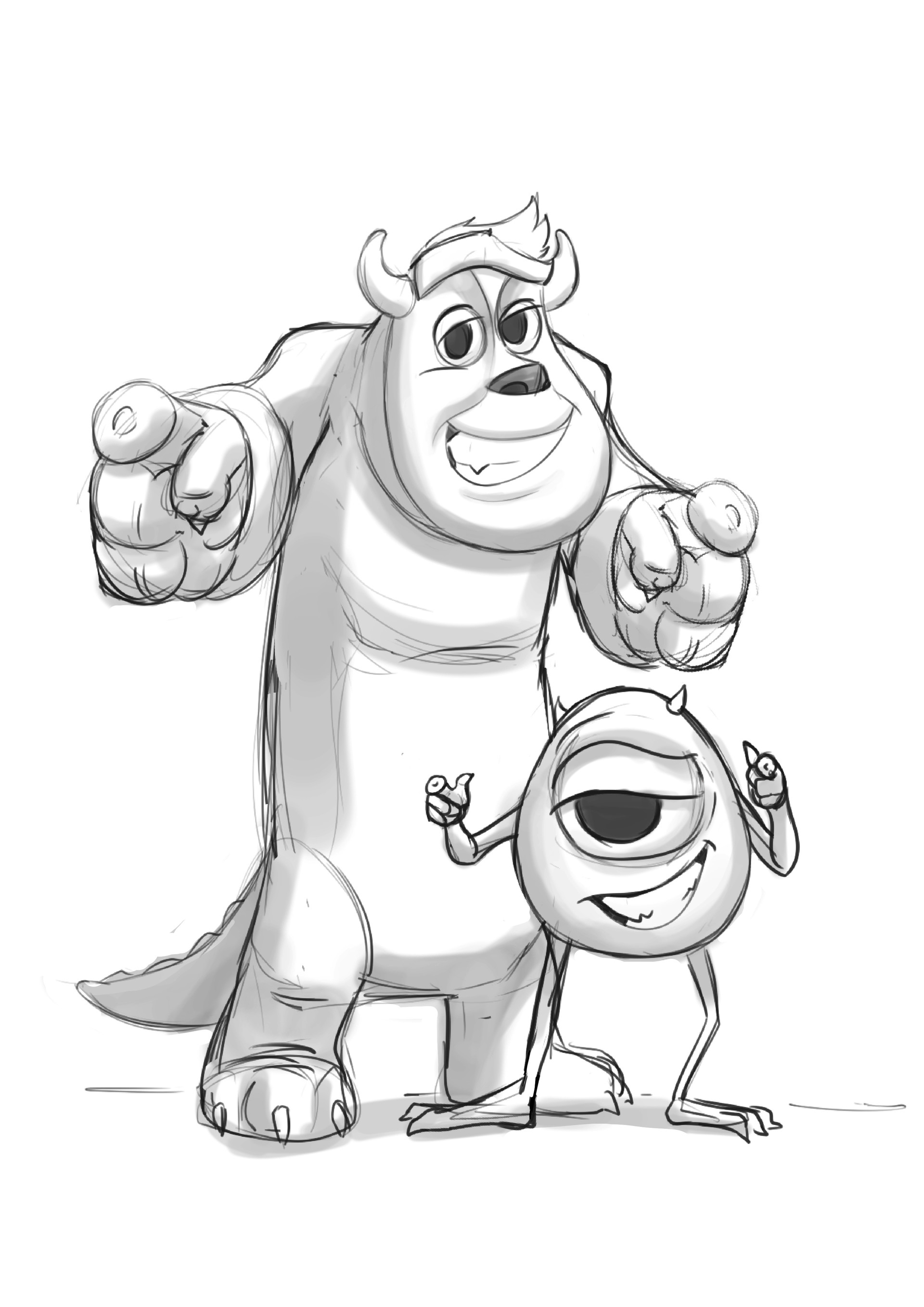 sulley and mike wazowski coloring pages