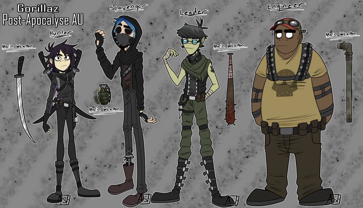 Ashleigh Phillips - Gorillaz Post Apocalypse AU stuff