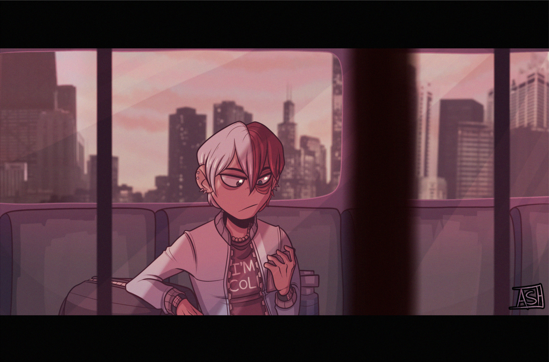 ArtStation - Todoroki on a Train + Animation - My Hero Academia