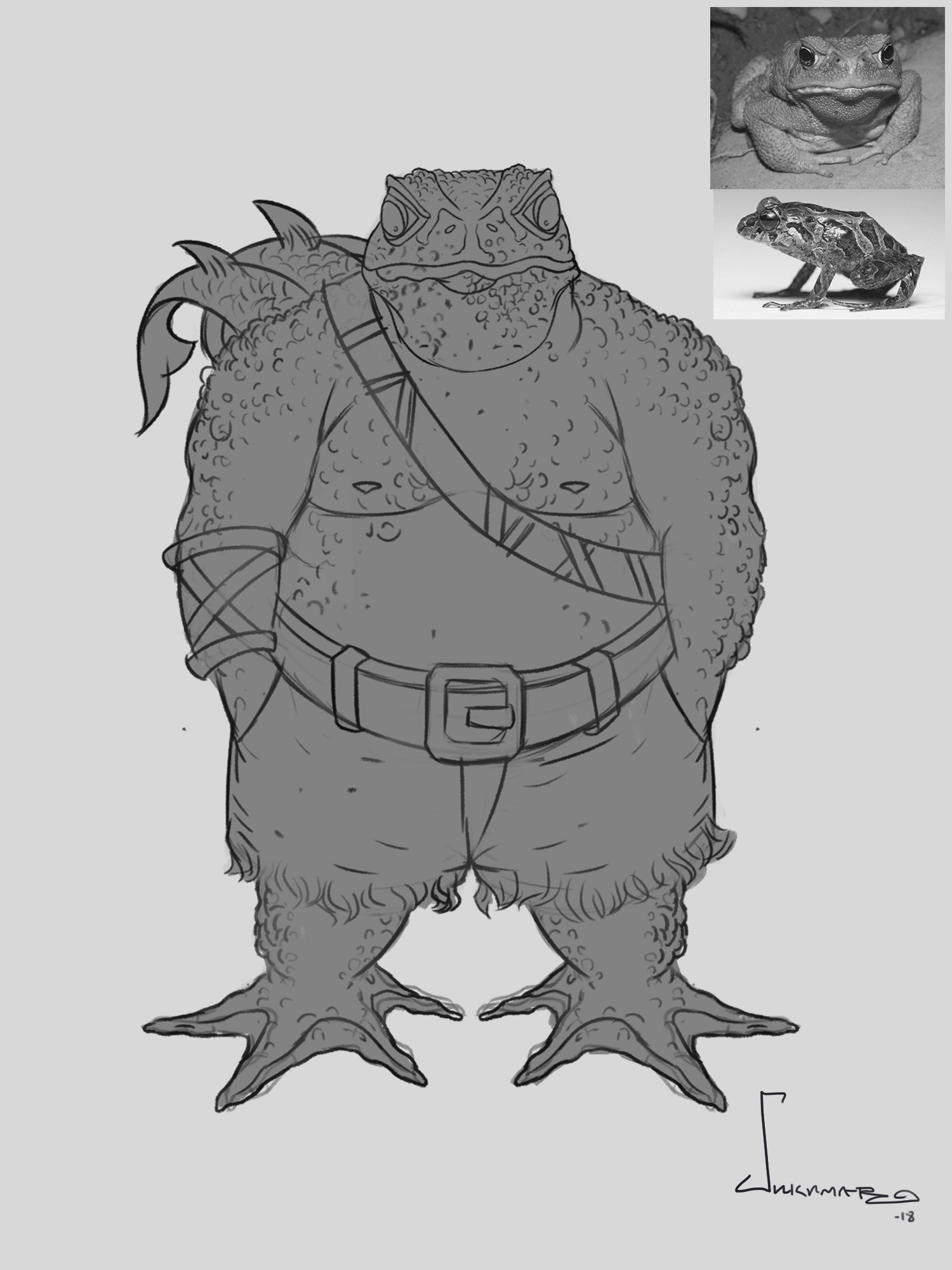 ArtStation - frog man - concept sketch