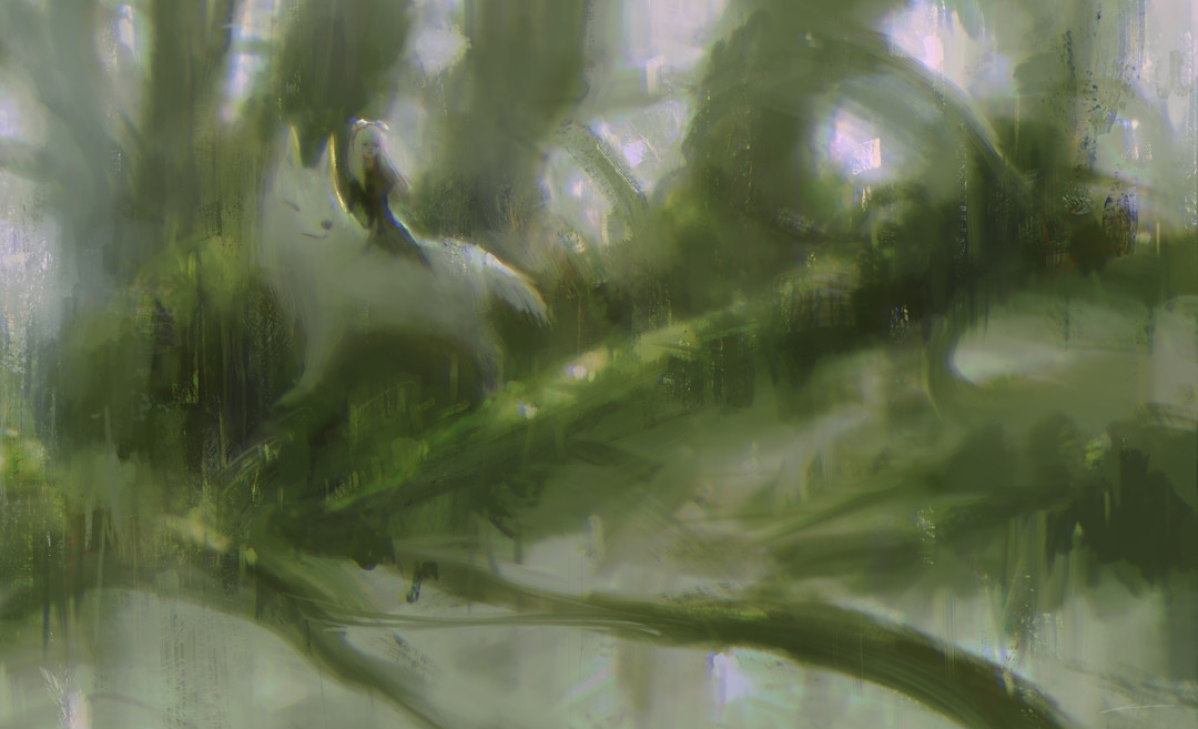 ArtStation - Wolf and Vines (Original)