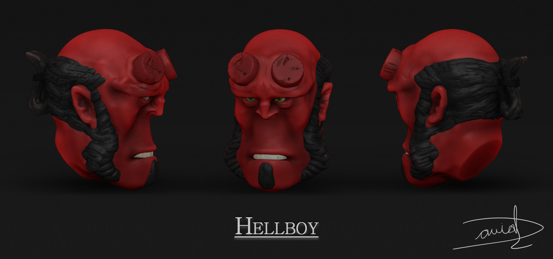 ArtStation - Hellboy head Concept Art