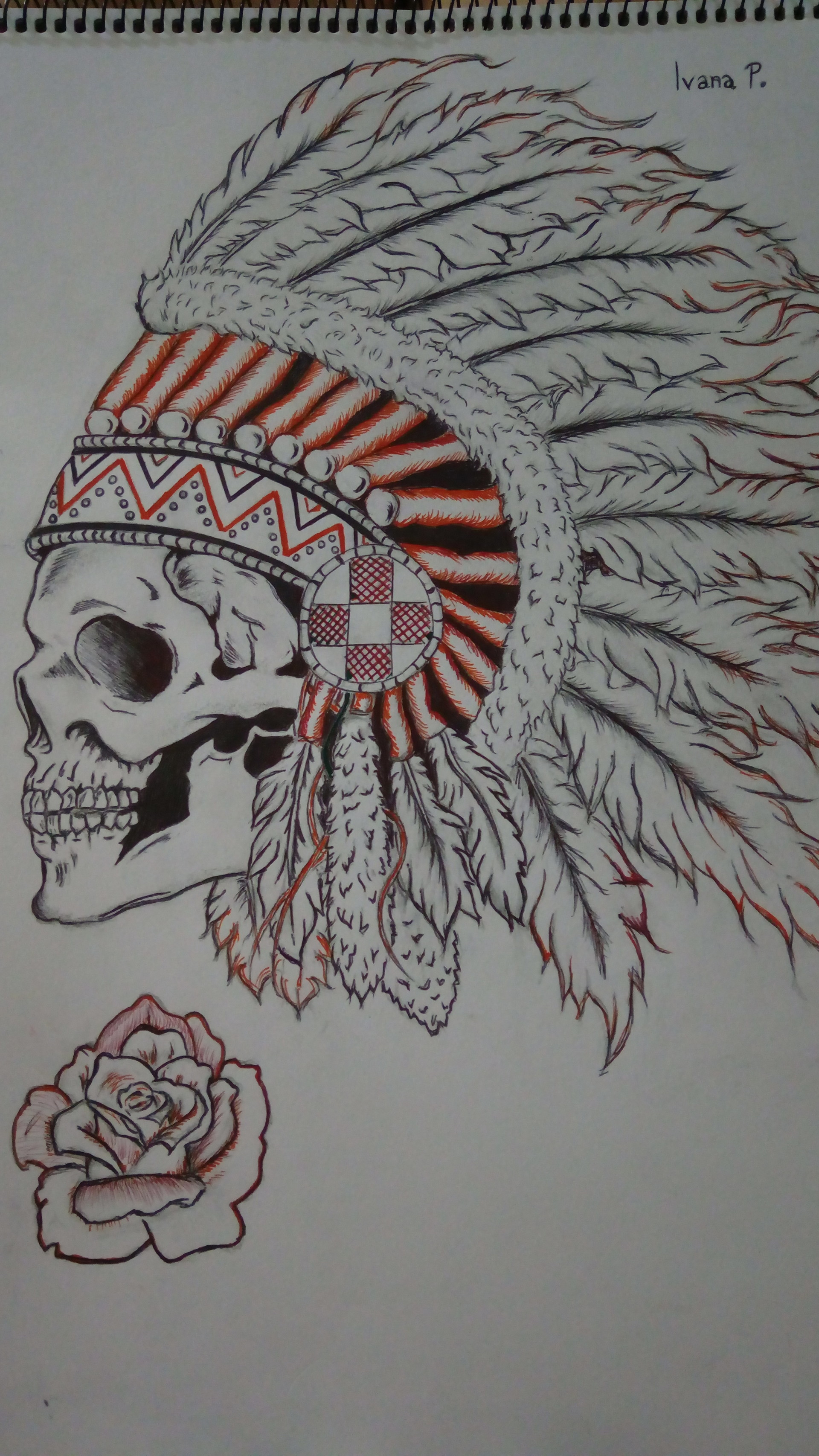 how to draw a indian skull