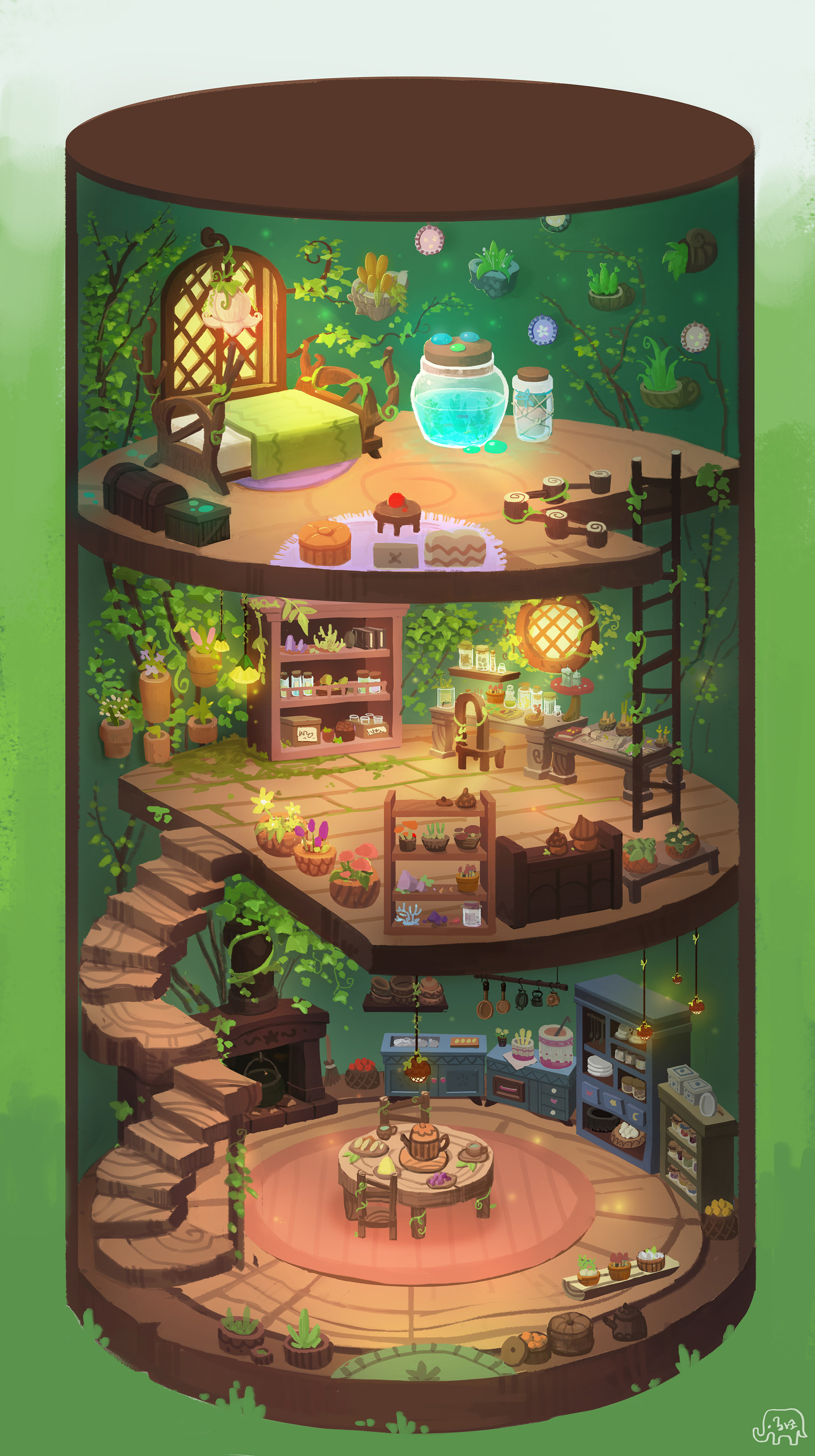 ArtStation - fairy house interior