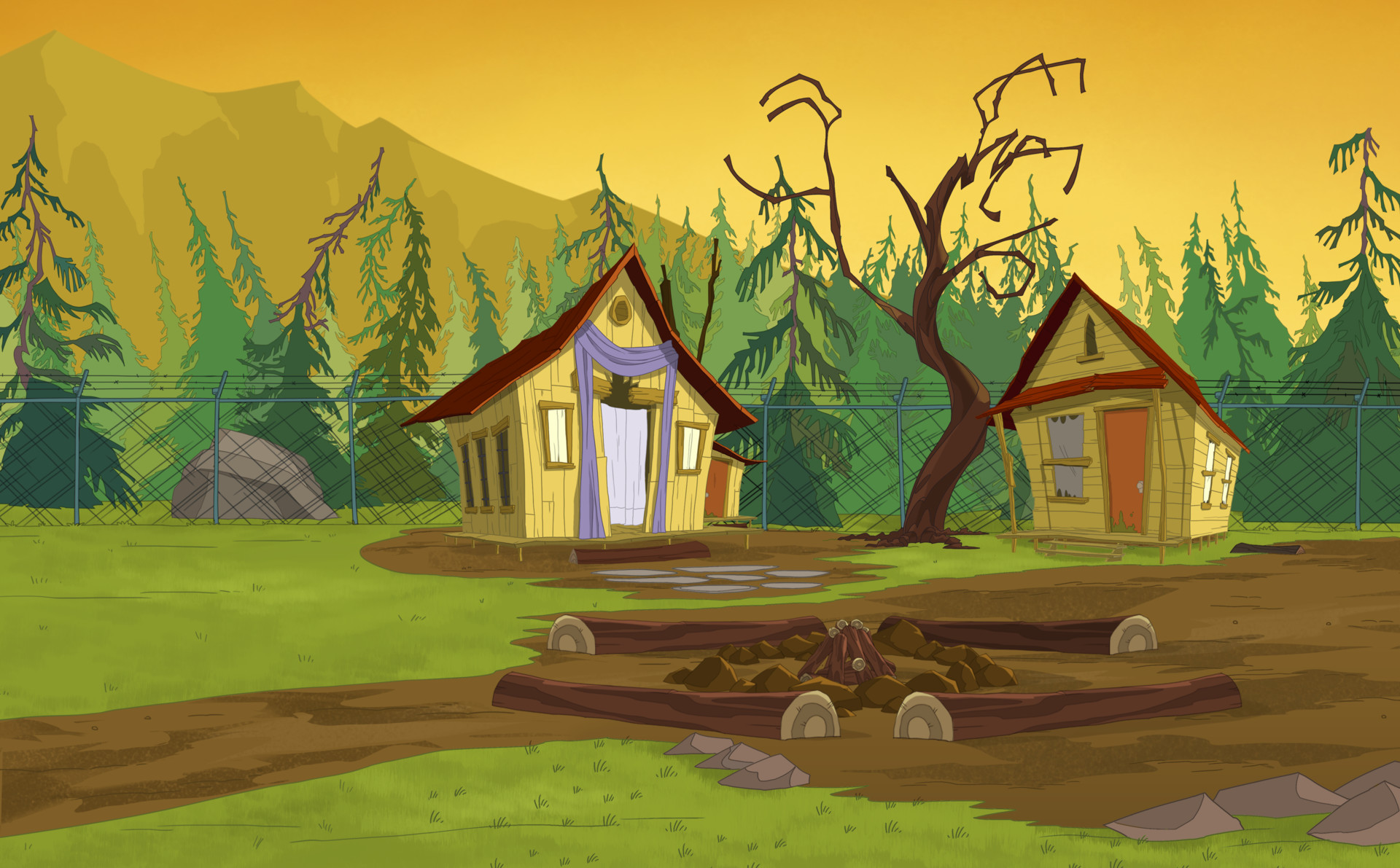 ArtStation - Camp Lake Bottom BG Paintings (Season 3, 9Story Media)