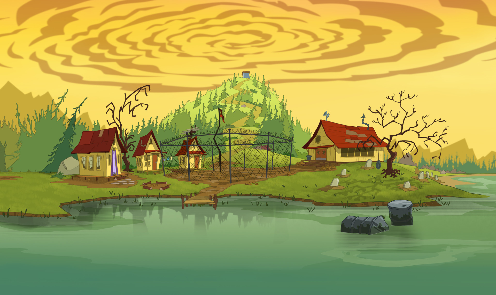 ArtStation - Camp Lake Bottom BG Paintings (Season 3, 9Story Media)