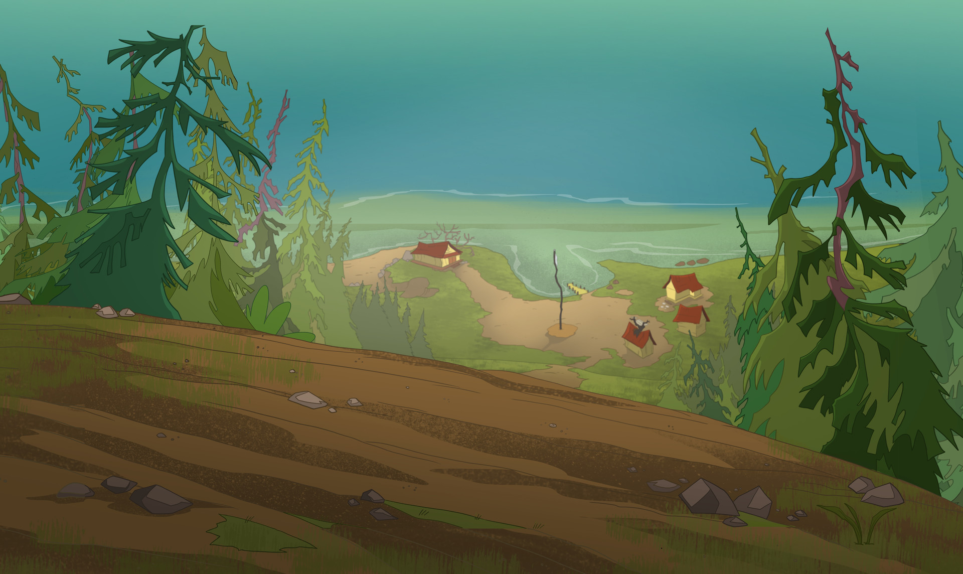 ArtStation - Camp Lake Bottom BG Paintings (Season 3, 9 Story Media)