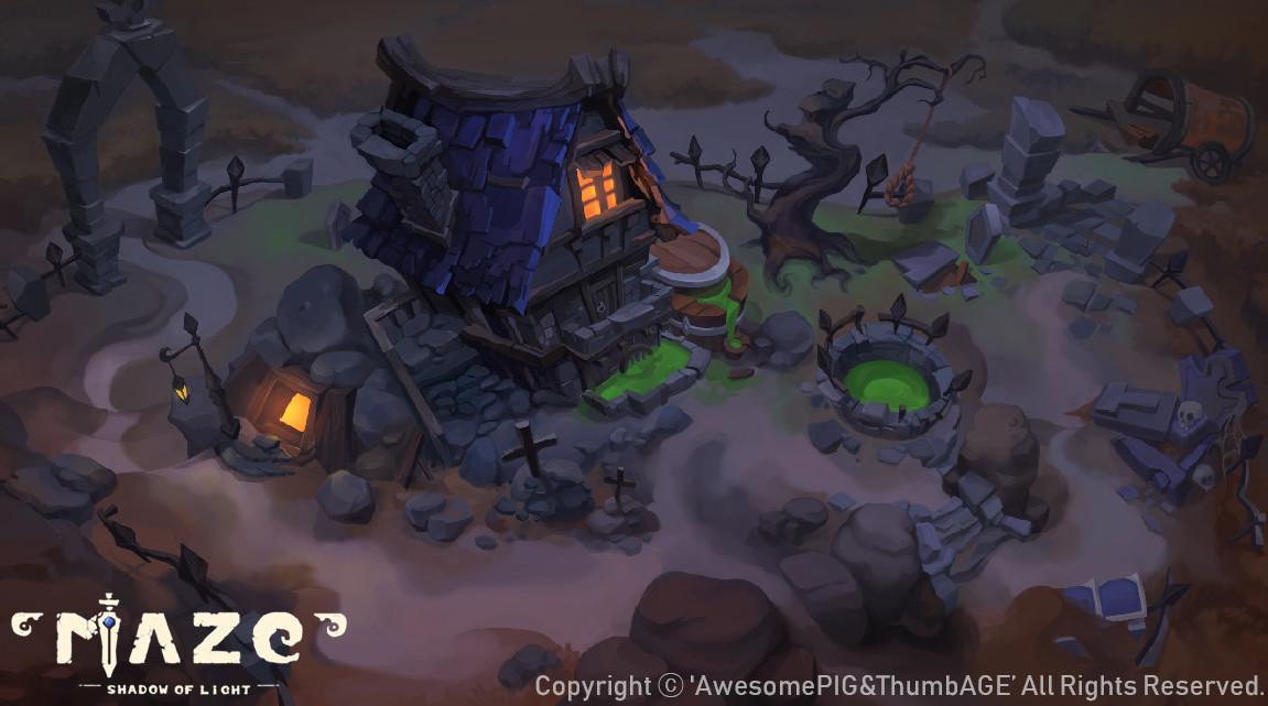 ArtStation - Maze: Shadow of light- Laboratory in the Dark Cemetery