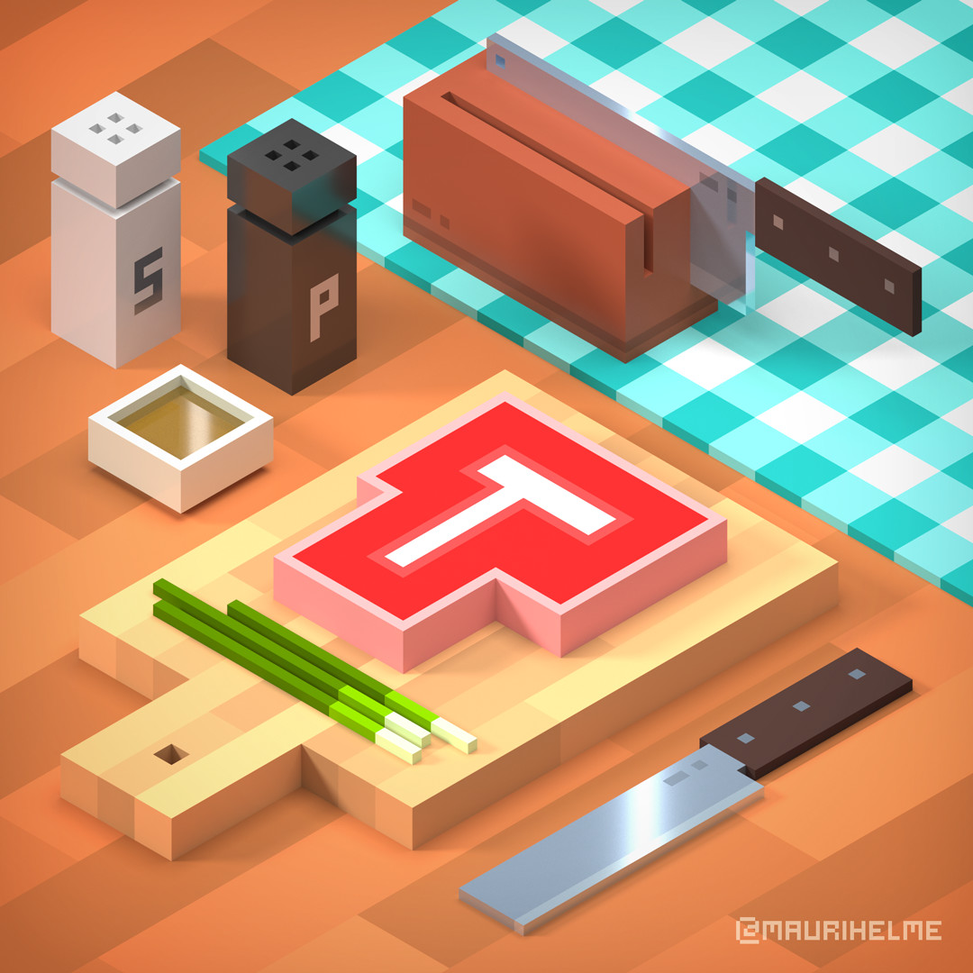 Mauri Helme - Voxel Food Table Series