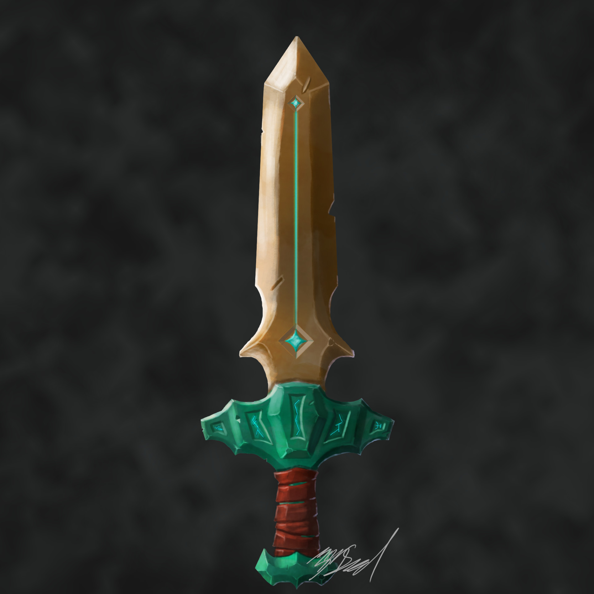 ArtStation - Gold and Jade Sword