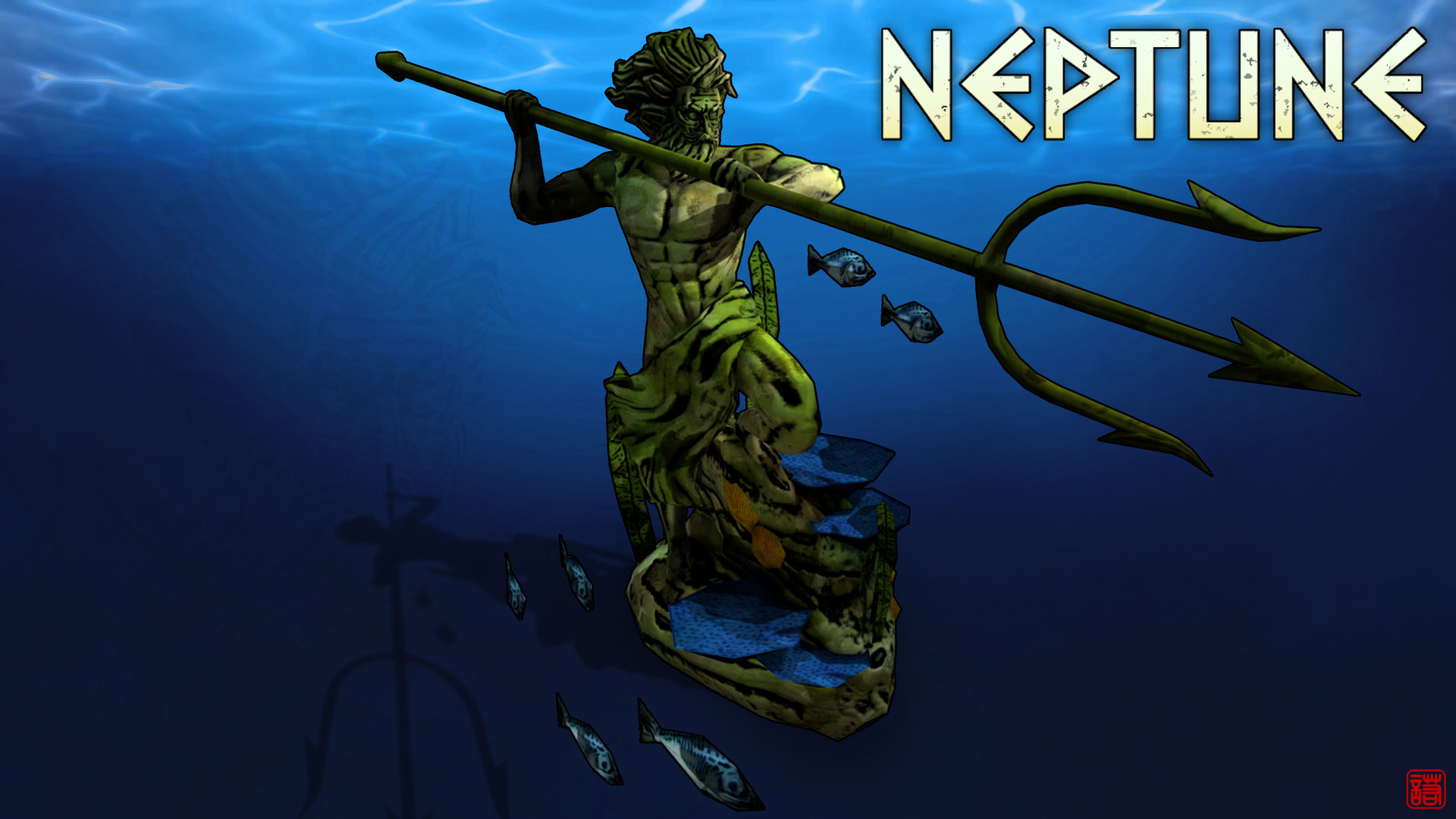 ArtStation - Cel Shaded Neptune Statue