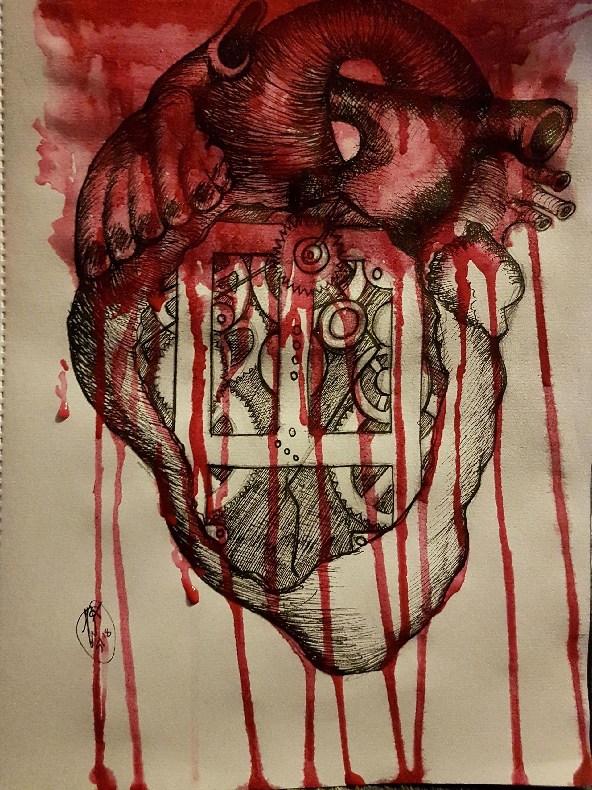 clockwork heart drawing