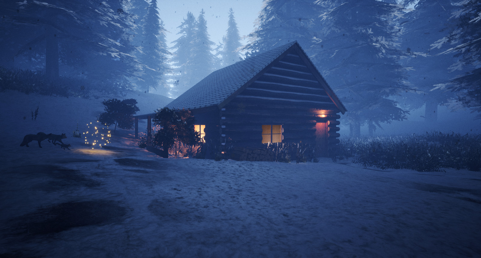 Ally MeowSparky - Snowy Cabin Game Environment