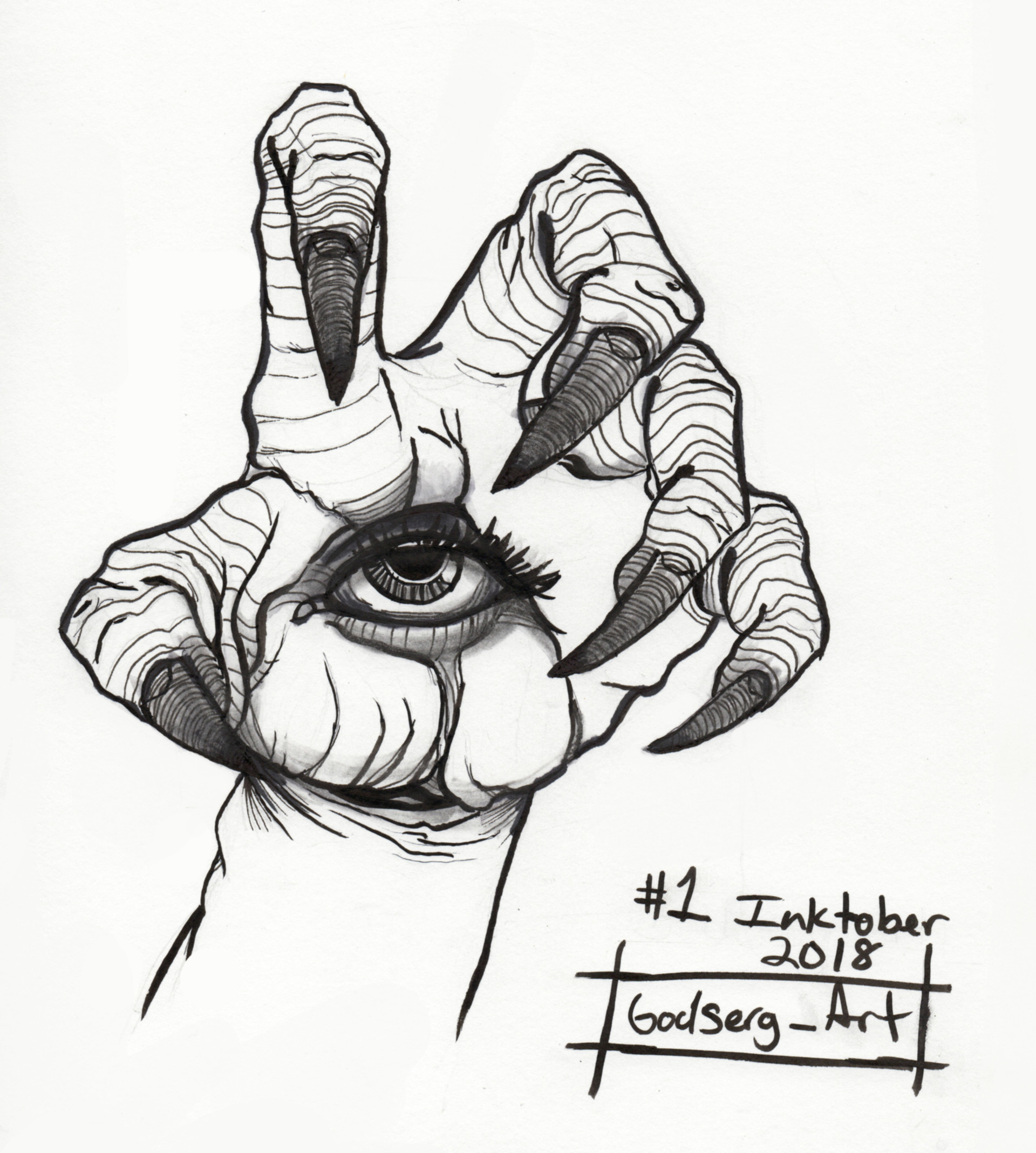Godserg _art - "Hidden Eye" Inktober 2018