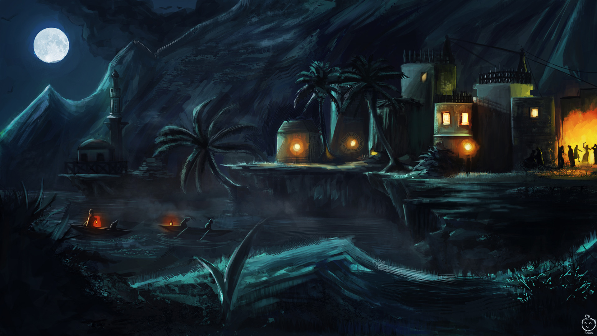 ArtStation - A night island