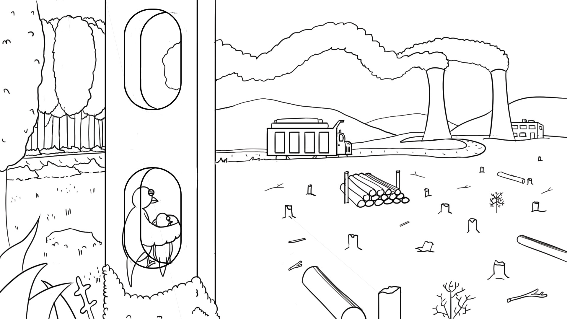 deforestation coloring pages