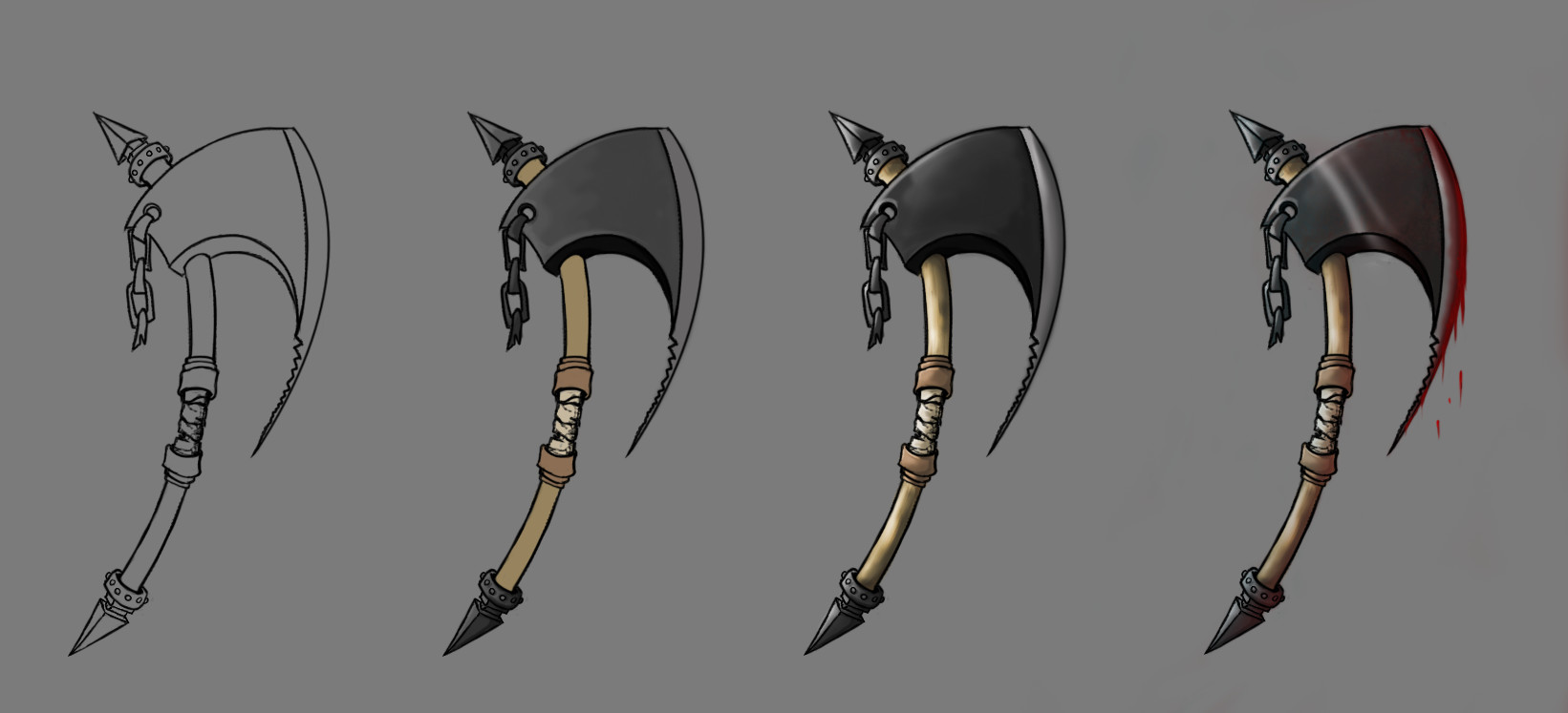 ArtStation - Concept art of a bloody axe