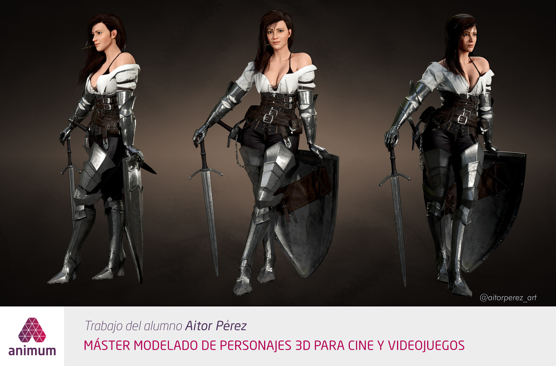 ArtStation - Female Knight - Realtime | Modelado Videojuegos