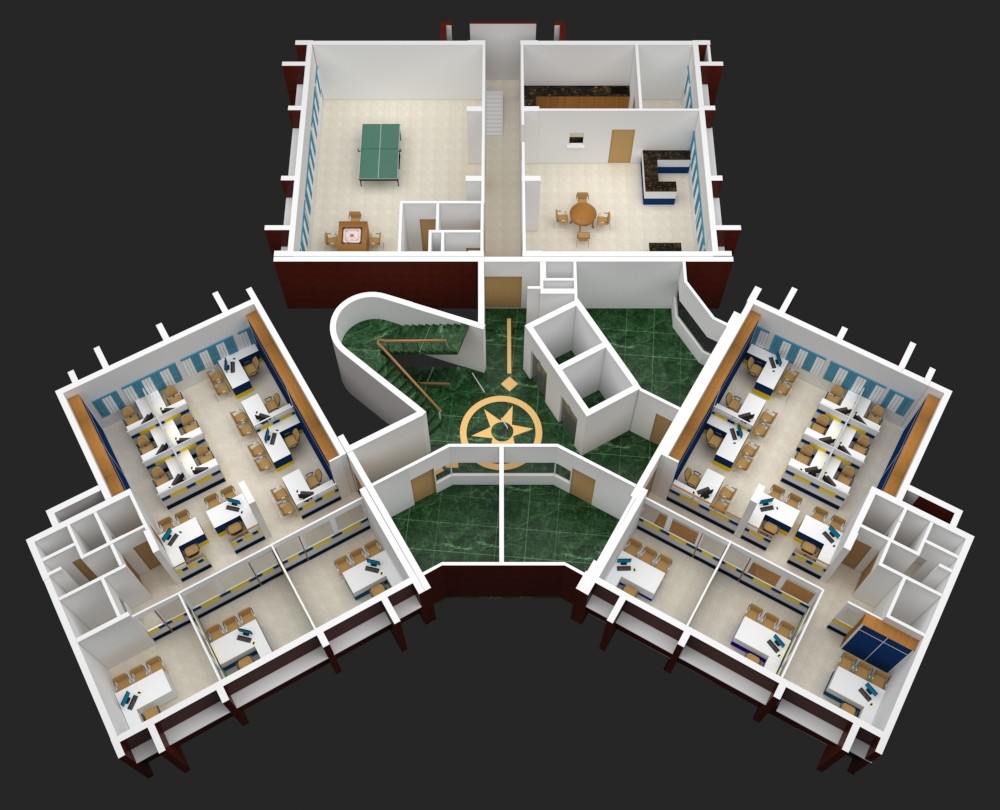 Manan Agarwal - 4 Floor Building 3D Floor Plan Design