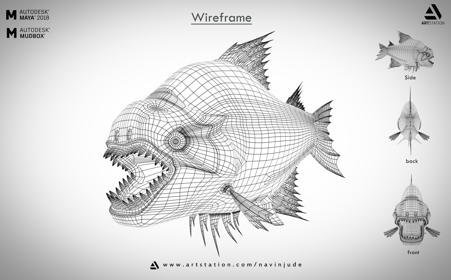 Navin Jude - Piranha 3d Model - By Navinjude