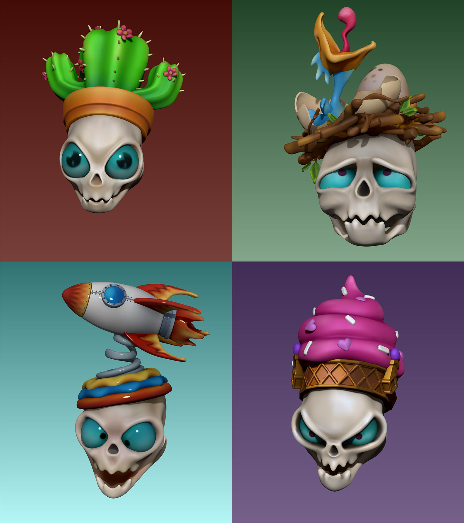 ArtStation - Skeleton Hats