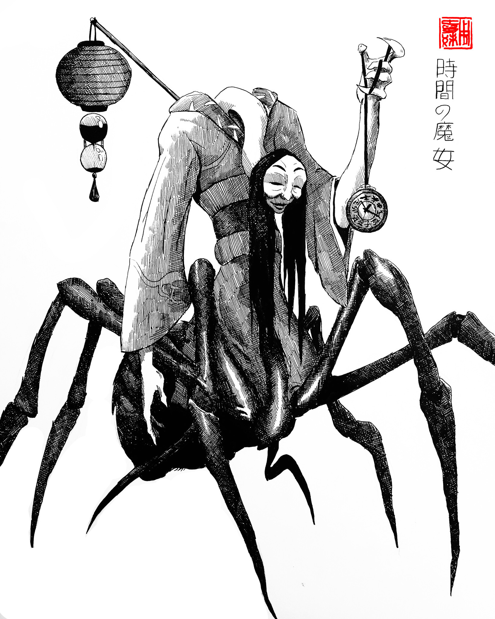 ArtStation - Taramumu, The Time Witch (Inktober Day 14: Clock)