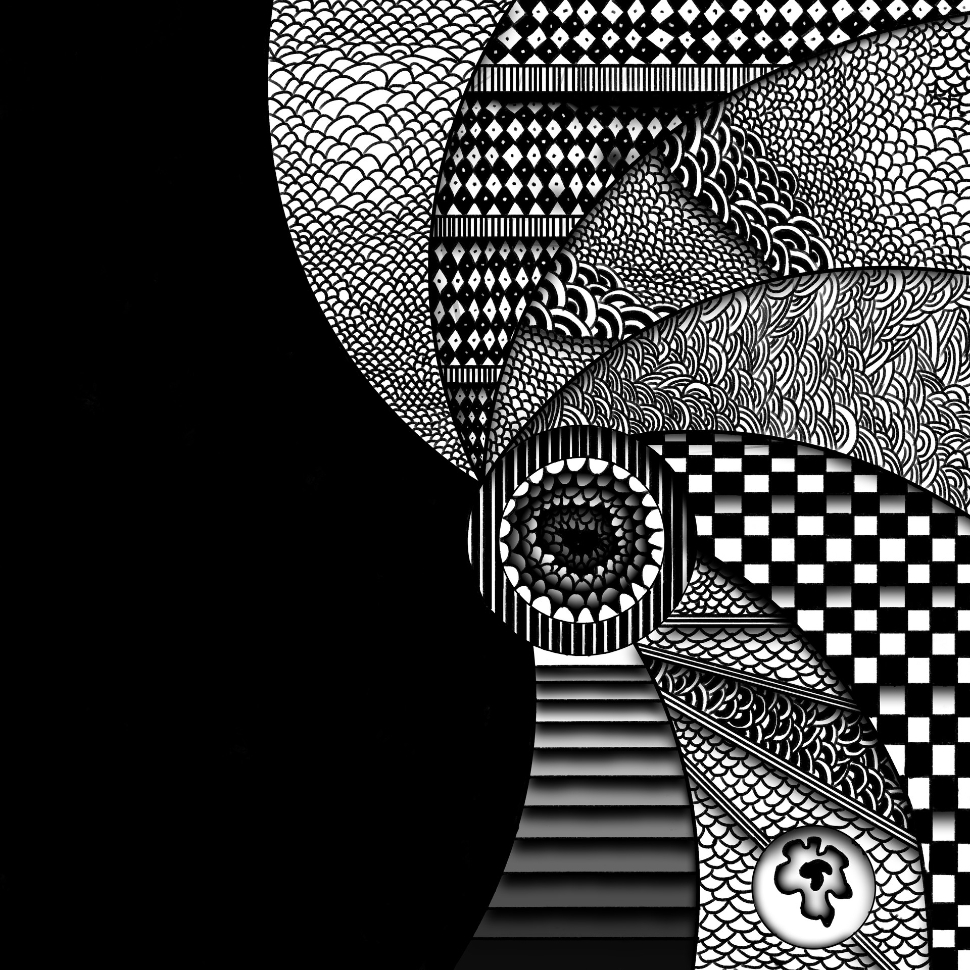 weird black and white pattern