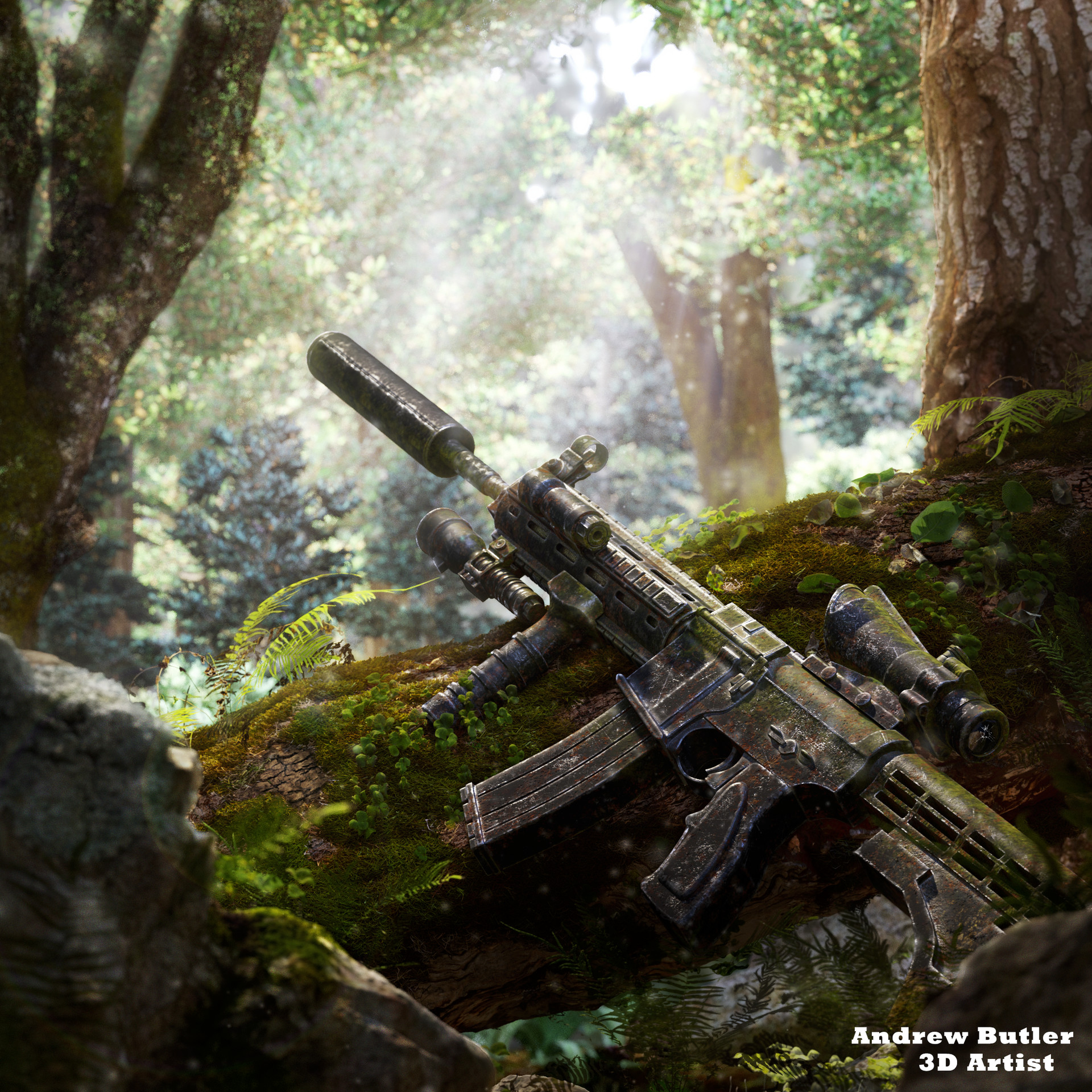 ArtStation - M4A1 in Forest