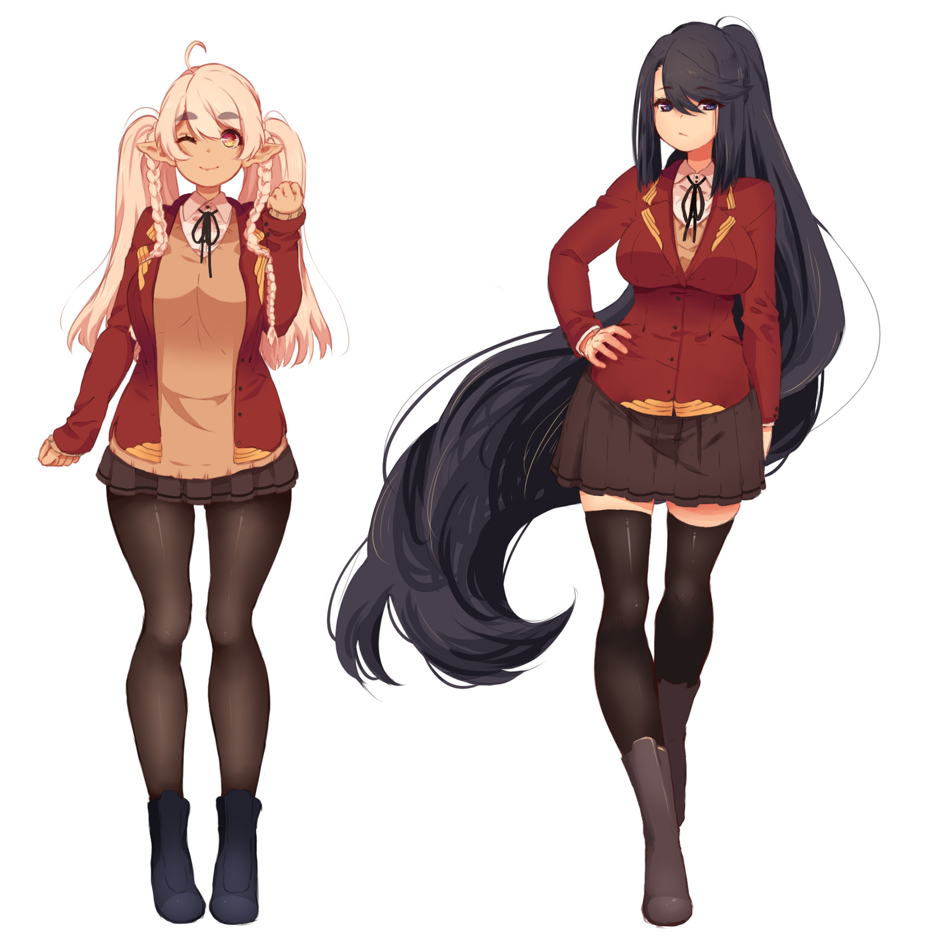 ArtStation - Satsuki and Miharu University Uniform