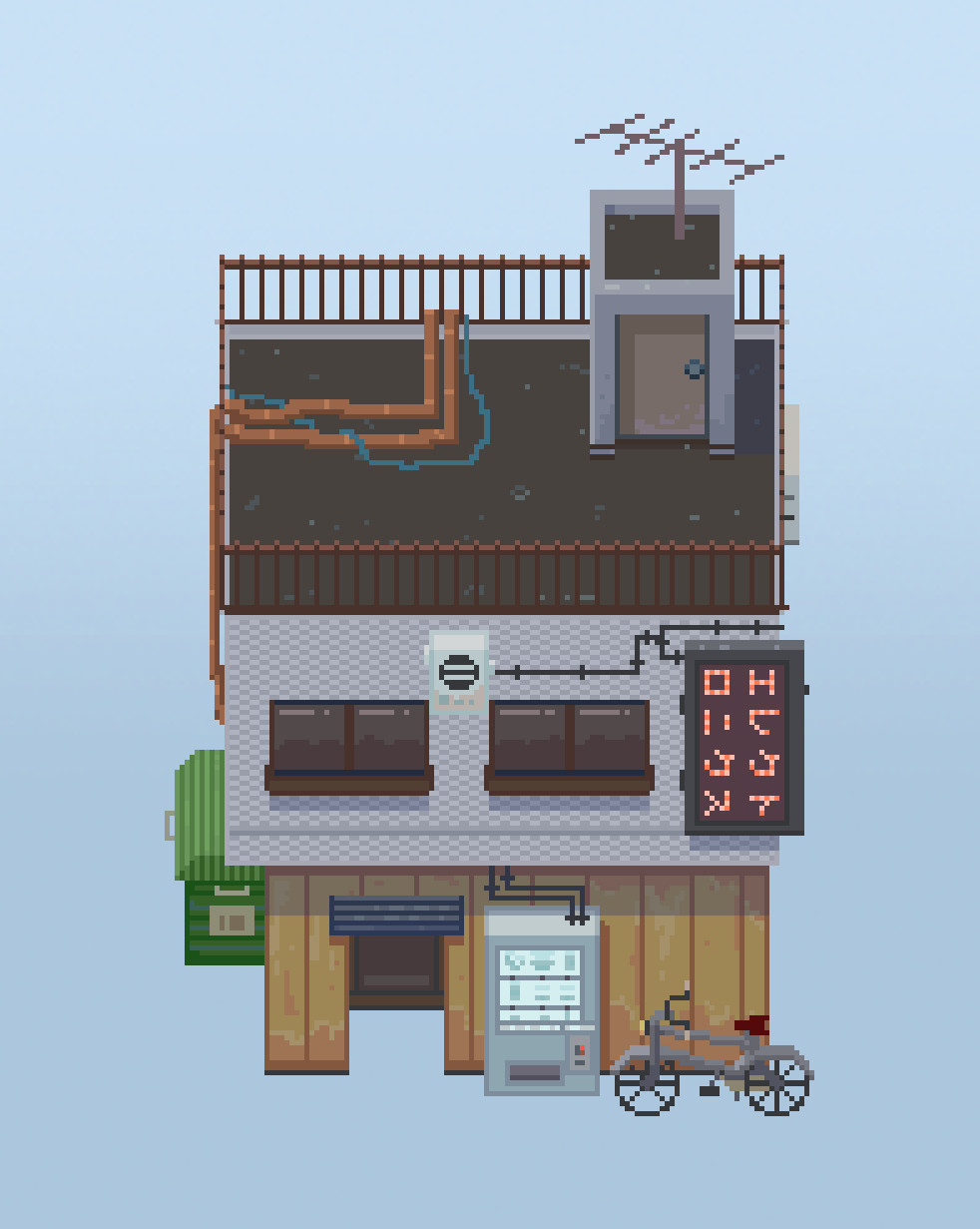 how to draw pixel art buildings